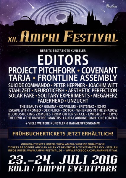 Amphi Festival 2016 mit Covenant, Project Pitchfork und vielen mehr ...